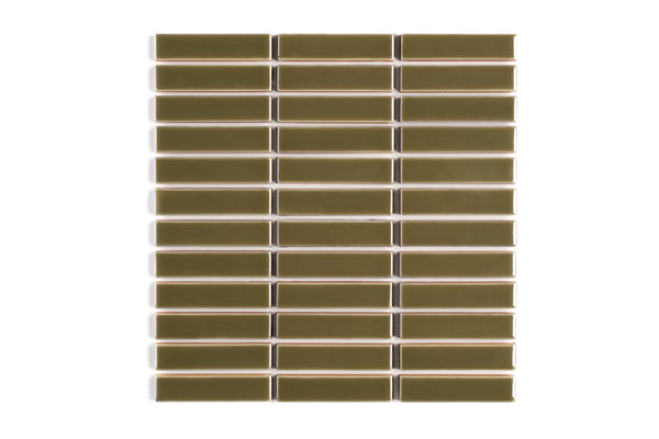 1x4 Straight Set Sheeted Original Ceramic Mosaic Tile in Chaparral Glo