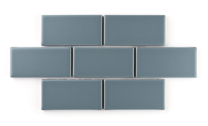 1x6 Half Offset Sheeted Original Ceramic Mosaic Tile in Nautical Matte