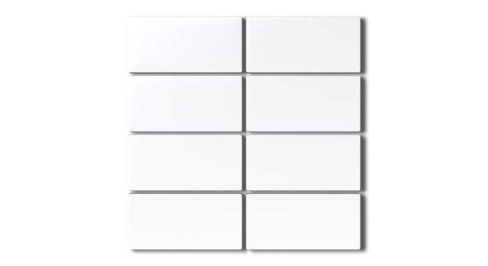 2x4 Straight Set Sheeted Natural Press Ceramic Mosaic Tile in Gesso Ma