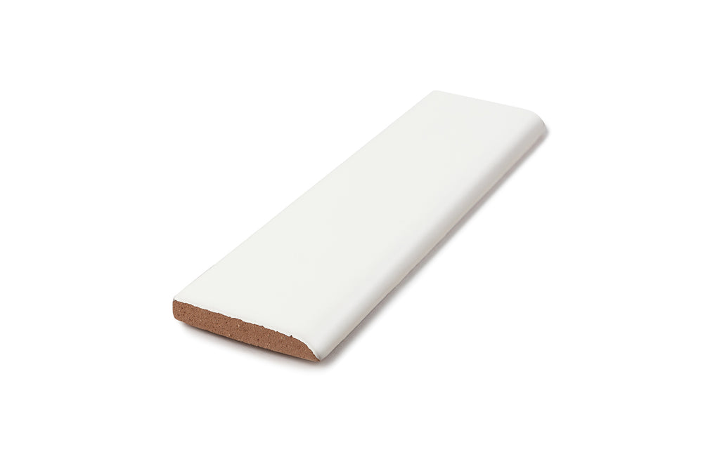 Quick Ship 2x8 Long Edge Bullnose Original Ceramic Trim in Calcite Mat