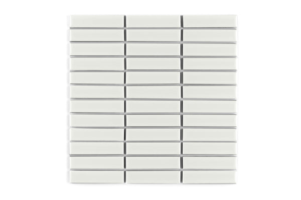 1x4 Straight Set Sheeted Original Ceramic Mosaic Tile in Limewash Matt